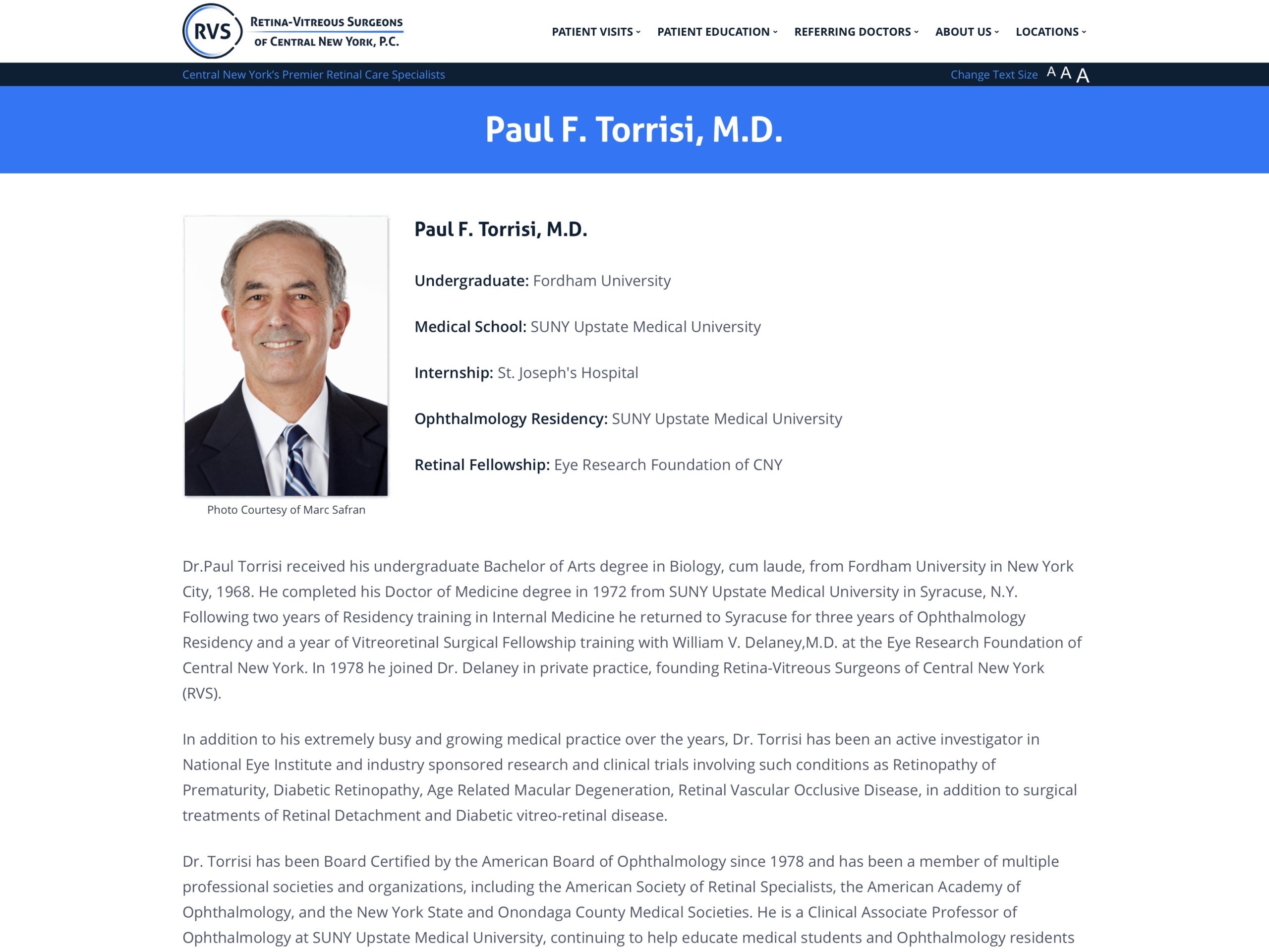 Paul F. Torrisi, M.D. - Retina-Vitreous Surgeons of CNY