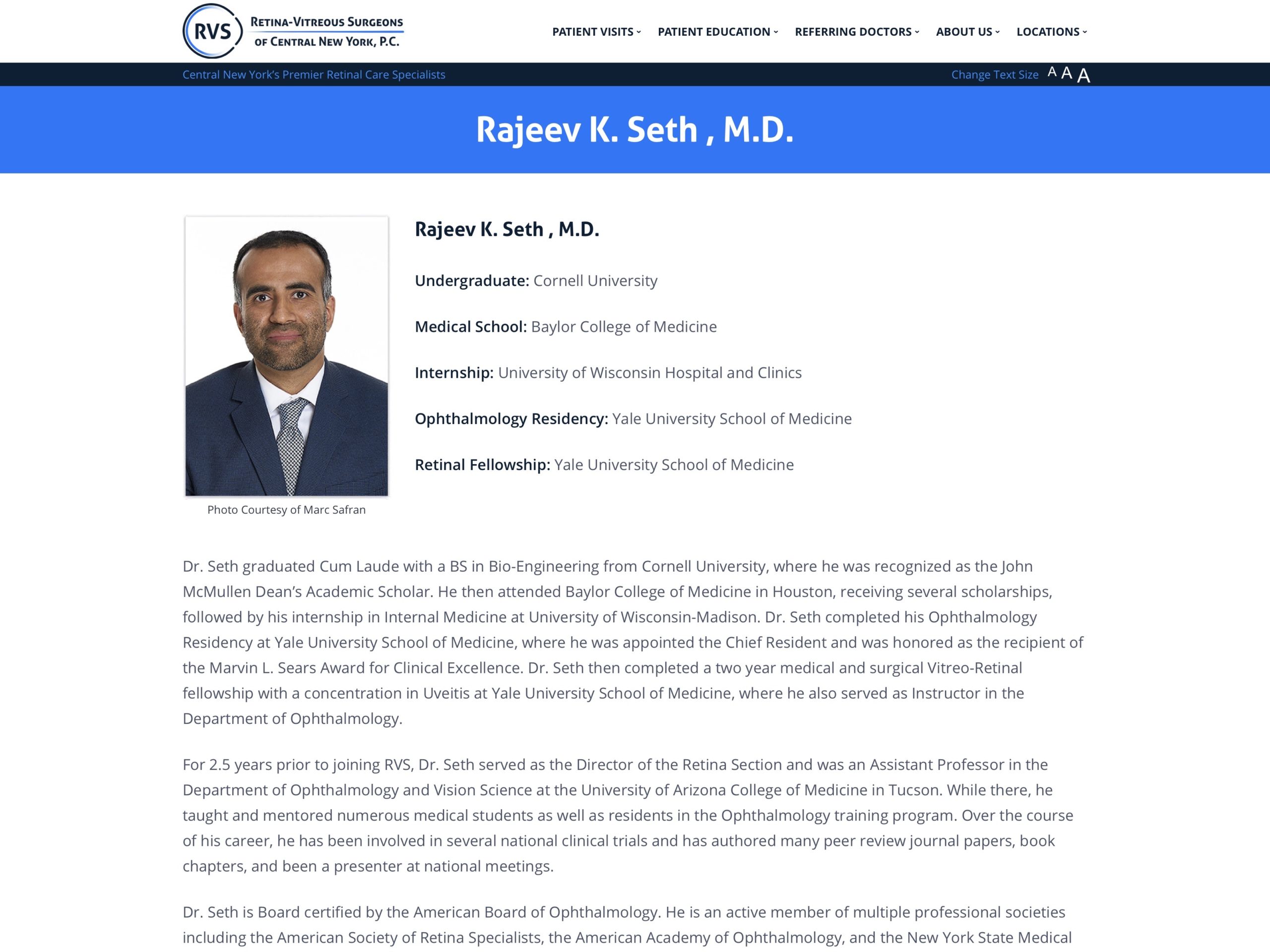 Rajeev K. Seth , M.D. - Retina-Vitreous Surgeons of CNY