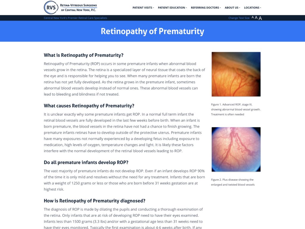 Retinopathy of Prematurity | Retina-Vitreous Surgeons of CNY